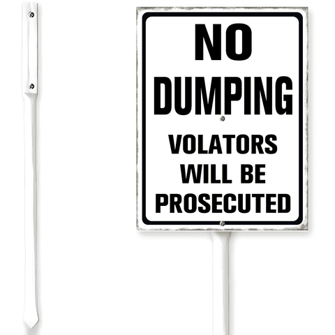 Kurmntregon No Dumping Yard Sign With Stake Violators Will Be ...