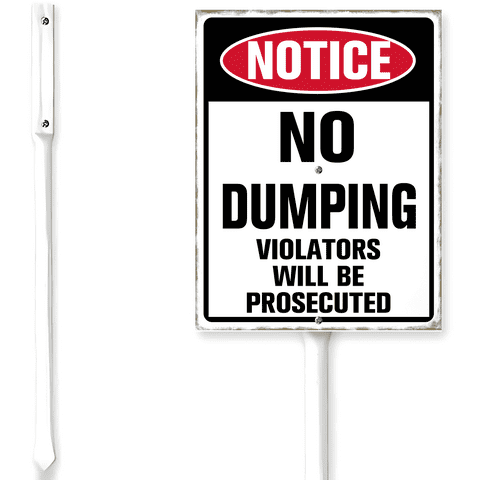 Kurmntregon No Dumping Yard Sign With Stake Violators Will Be ...