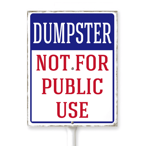Kurmntregon Dumpster Not For Public Use Yard Sign With Stake No Dumping ...