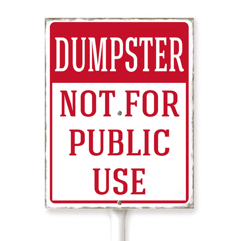 Kurmntregon Dumpster Not For Public Use Yard Sign With Stake No Dumping ...