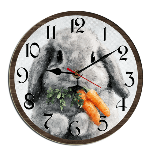 Kurmntregon Easter Bunny Wall Clock Rabbit Carrot Religious Jesus ...