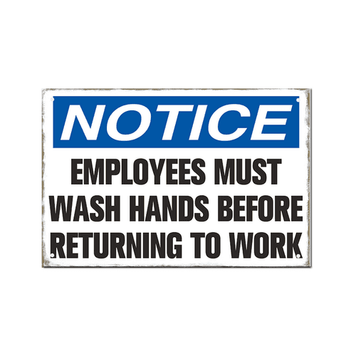 Kurmntregon Employees Must Wash Hands Before Returning To Work Notice ...
