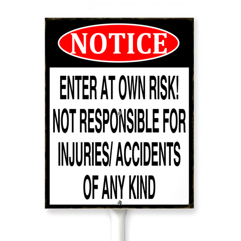 Kurmntregon Enter At Your Own Risk Yard Sign With Stake Enter At Your ...
