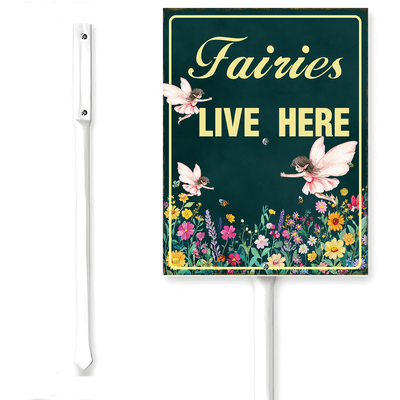 Kurmntregon Fairies Live Here Yard Sign With Stake No Poop And Pee ...