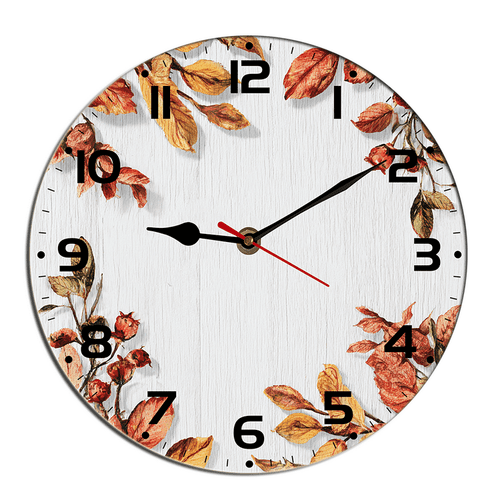 Kurmntregon Fall Pumpkin Wall Clock Autumn Pumpkin Maple Leaves Desk ...