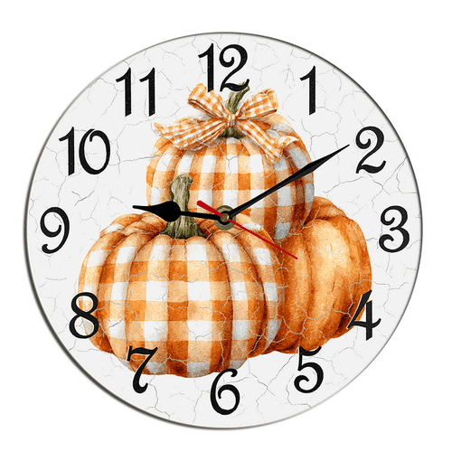 Kurmntregon Fall Pumpkin Wall Clock Autumn Pumpkins Leaves Sunflowers ...