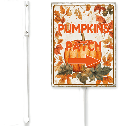 Kurmntregon Fall Pumpkins Patch Sign With Stake Right Arrow Indicates ...
