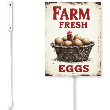 Kurmntregon Farm Fresh Eggs Yard Sign With Stake Farm Fresh Eggs Sold ...