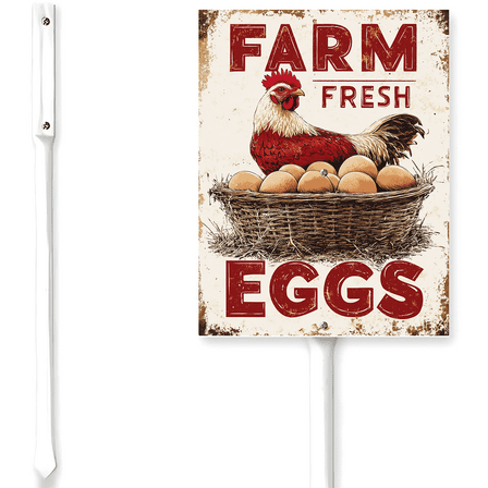 Kurmntregon Farm Fresh Eggs Yard Sign With Stake Farm Fresh Eggs Sold ...
