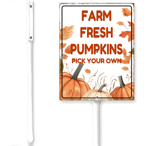 Kurmntregon Farm Fresh Pumpkins Pick Your Own Sign With Stake Fall ...