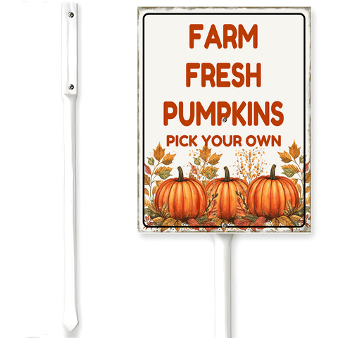 Kurmntregon Farm Fresh Pumpkins Pick Your Own Sign With Stake Fall ...
