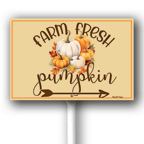 Kurmntregon Farm Fresh Pumpkins Sign With Stake Pumpkins Yard Sign ...