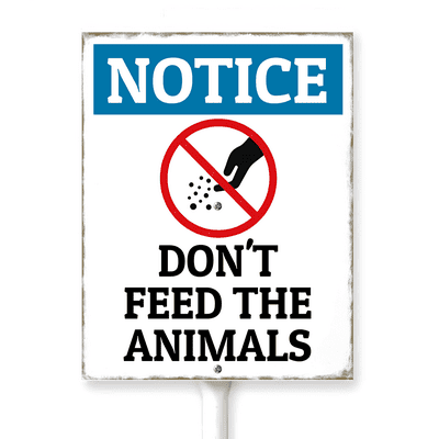 Kurmntregon Don't Feed The Animals Yard Sign With Stake Wildlife Area ...