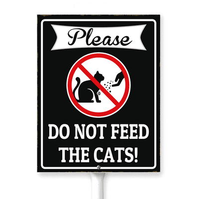 Kurmntregon Do Not Feed The Cats Yard Sign With Stake Cat Crossing ...