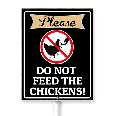 Kurmntregon Do Not Feed The Chickens Yard Sign With Stake Chicken ...
