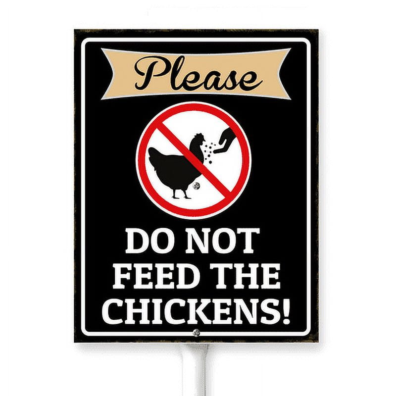Kurmntregon Do Not Feed The Chickens Yard Sign With Stake Chicken ...