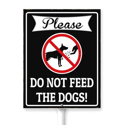 Kurmntregon Do Not Feed The Dogs Yard Sign With Stake Dog Crossing ...