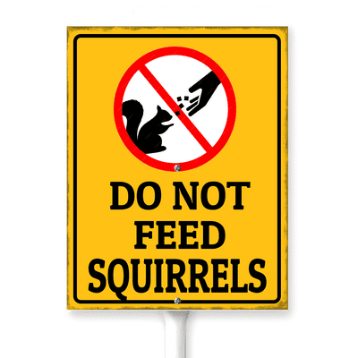 Kurmntregon Do Not Feed Squirrels Yard Sign With Stake Squirrels Area ...