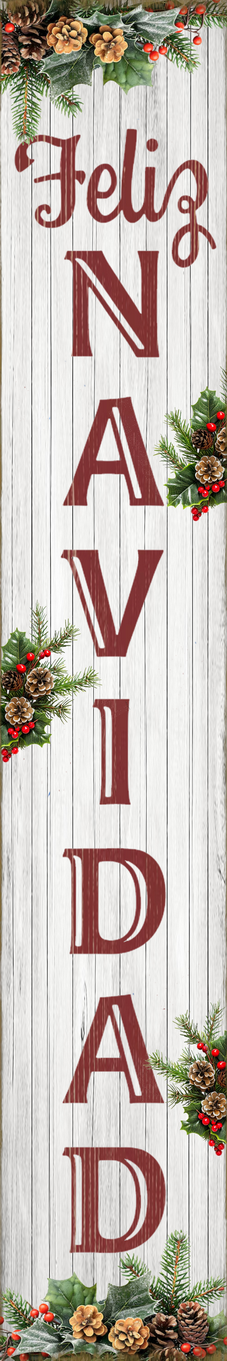 Kurmntregon Feliz Navidad Porch Sign Christmas Welcome (8in x32in ...