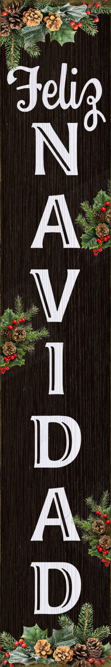 Kurmntregon Feliz Navidad Porch Sign Christmas Welcome (8in x32in ...