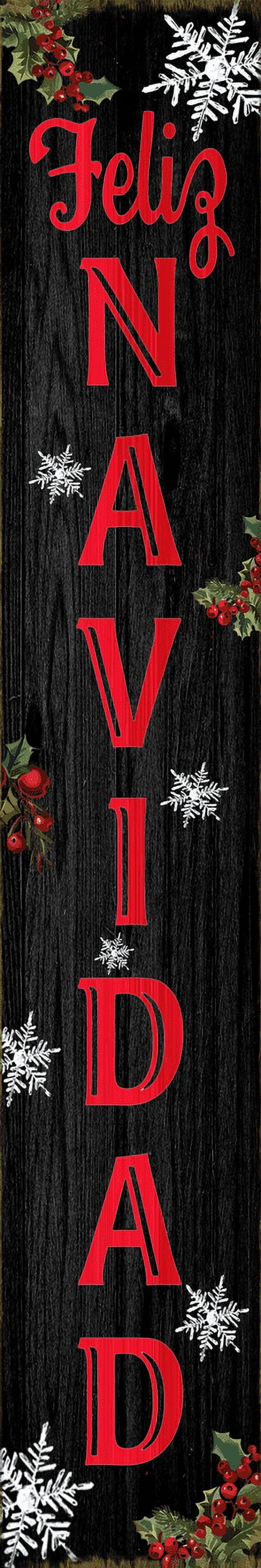 Kurmntregon Feliz Navidad Porch Sign Christmas Welcome Sign (8in x32in ...