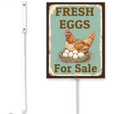 Kurmntregon Fresh Eggs For Sale Sign With Stake Hen Nest Chicken Eggs ...