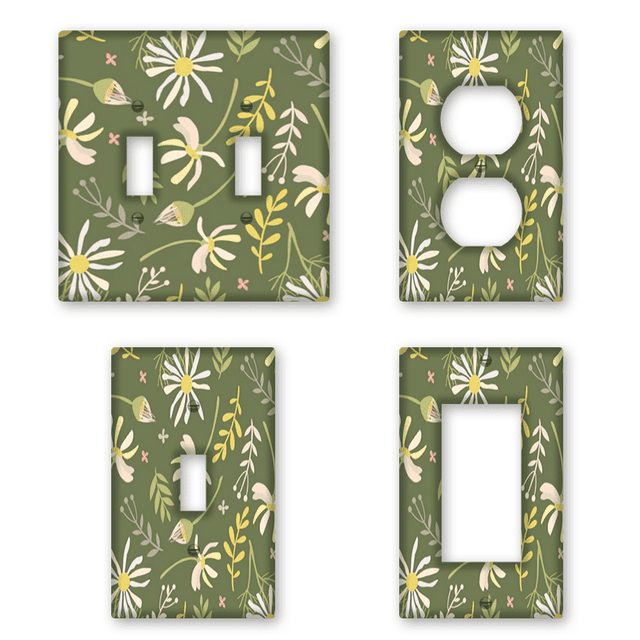 Kurmntregon Funny Floral Light Switch Cover Plate Decorative Spring ...