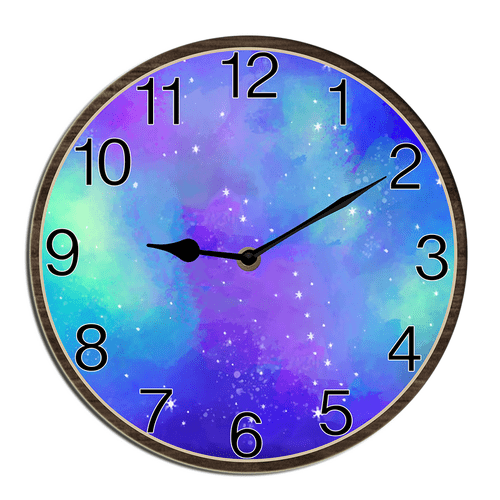 Kurmntregon Galaxy Wall Clock Galactic Space Wooden Clock Wall Clock ...