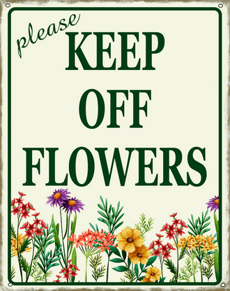 Kurmntregon Garden Sign Keep Off Flowers Aluminium Sign Stay Out ...