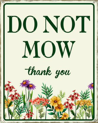 Kurmntregon Garden Sign Do Not Mow Aluminium Sign No Mowing Zone ...
