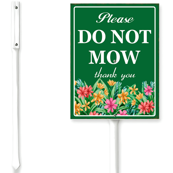 Kurmntregon Garden Sign Do Not Mow Sign With Stake No Mowing No ...