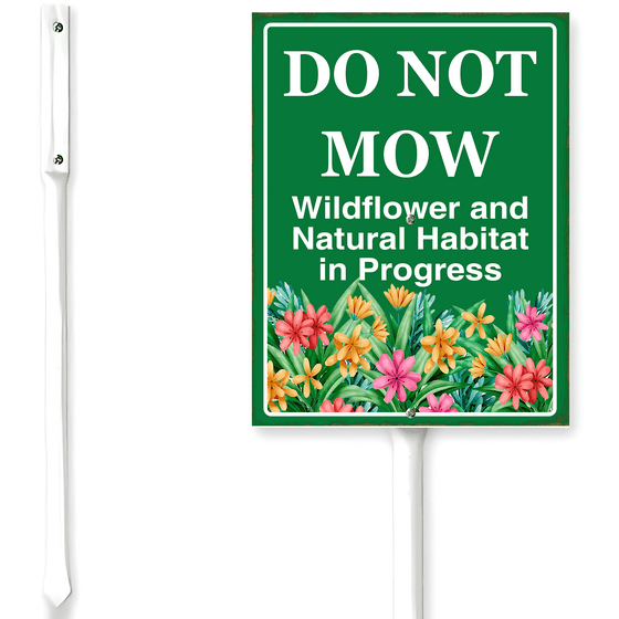 Kurmntregon Garden Sign Do Not Mow Wildflower And Natural Habitat In ...