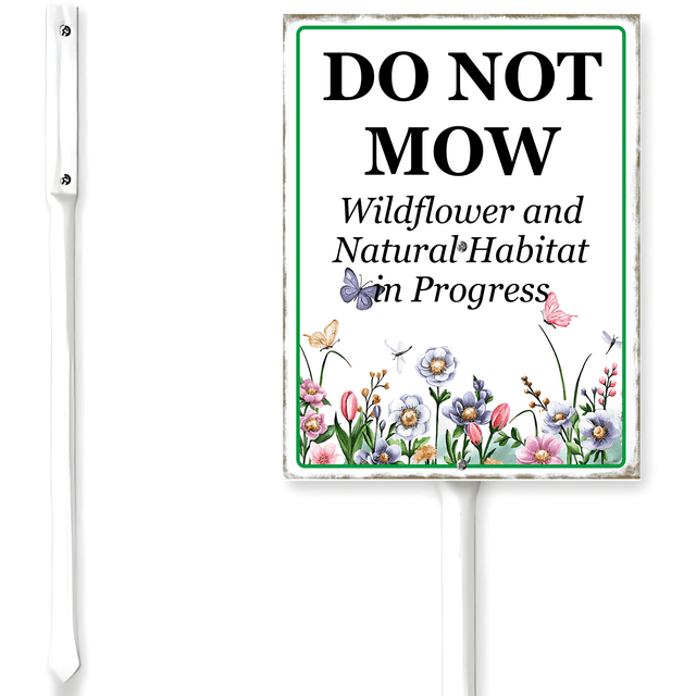 Kurmntregon Garden Sign Do Not Mow Wildflower And Natural Habitat In ...