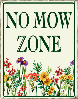 Kurmntregon Garden Sign No Mow Zone Aluminium Sign Do Not Mow ...
