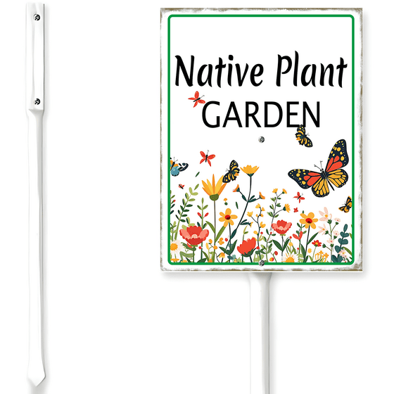 Kurmntregon Garden Sign Native Plant Garden Sign With Stake Rustproof ...