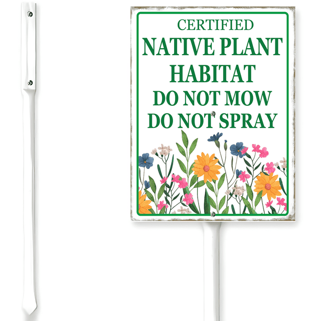 Kurmntregon Garden Sign Native Plant Habitat Do Not Mow & Do Not Spray ...