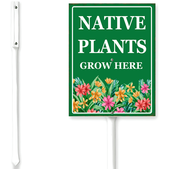 Kurmntregon Garden Sign Native Plants Grow Here Sign With Stake ...