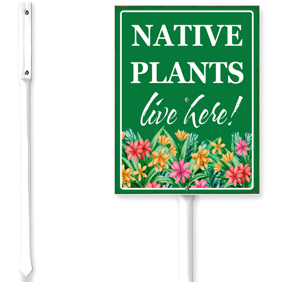 Kurmntregon Garden Sign Native Plants Live Here Sign With Stake No ...