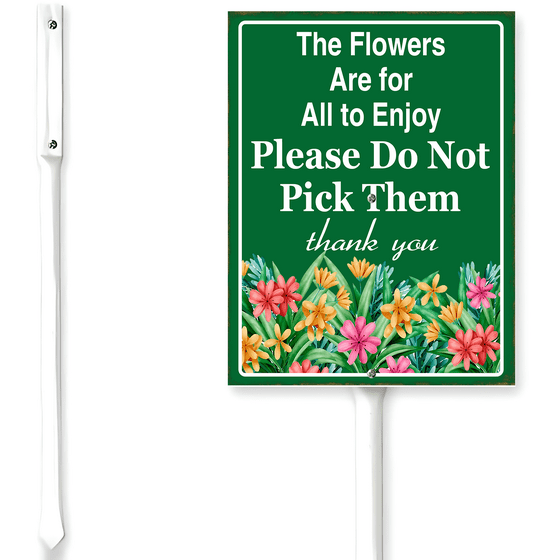 Kurmntregon Garden Sign Please Do Not Pick Them Flowers Sign With Stake ...