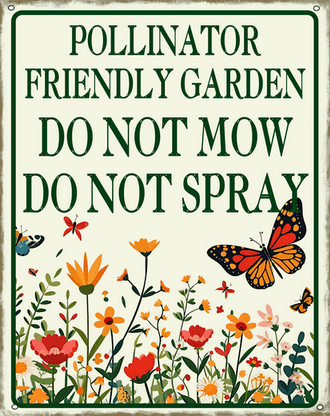 Kurmntregon Garden Sign Pollinator Friendly Garden Do Not Mow Do Not ...