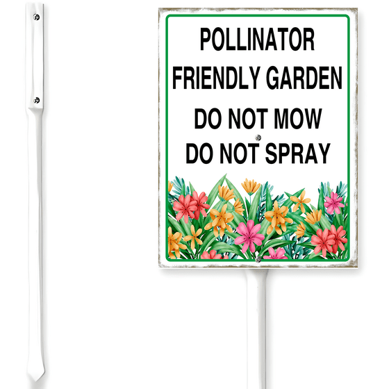 Kurmntregon Garden Sign Pollinator Friendly Garden Do Not Mow & Do Not ...