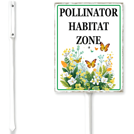 Kurmntregon Garden Sign Pollinator Habitat Zone Sign With Stake ...
