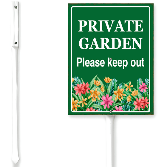 Kurmntregon Garden Sign Private Garden Please Keep Out Sign With Stake ...