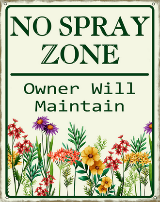 Kurmntregon Garden Sign No Spray Zone Owner Will Maintain Aluminium ...
