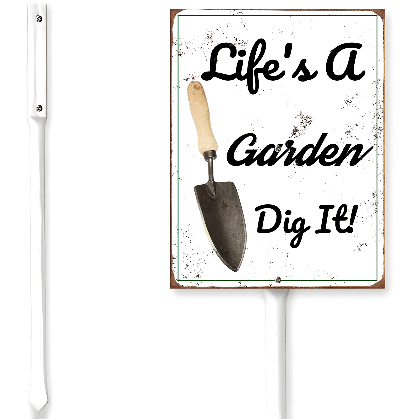 Kurmntregon Garden Sign With Stake Life's A Garden,Dig It Aluminium ...