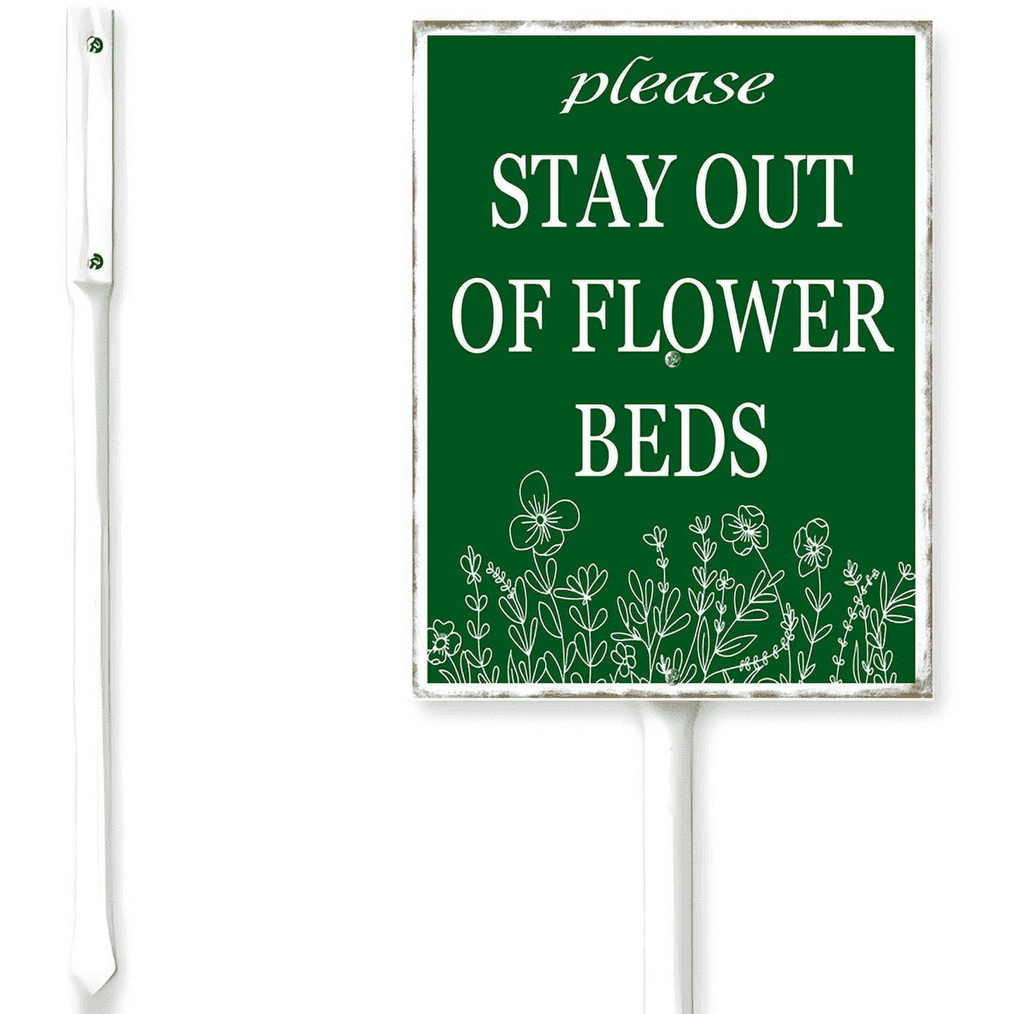 Kurmntregon Garden Sign Stay Out Of Flower Beds For Yard With Stake ...