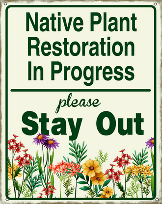 Kurmntregon Garden Sign Stay Out Native Plant Restoration In Progress ...