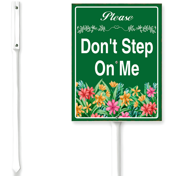 Kurmntregon Garden Sign Don't Step On Me Sign With Stake No Trespassing ...