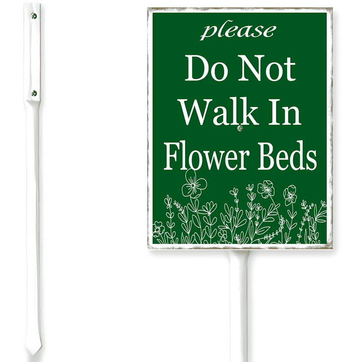 Kurmntregon Garden Sign Do Not Walk In Flower Beds For Yard With Stake ...
