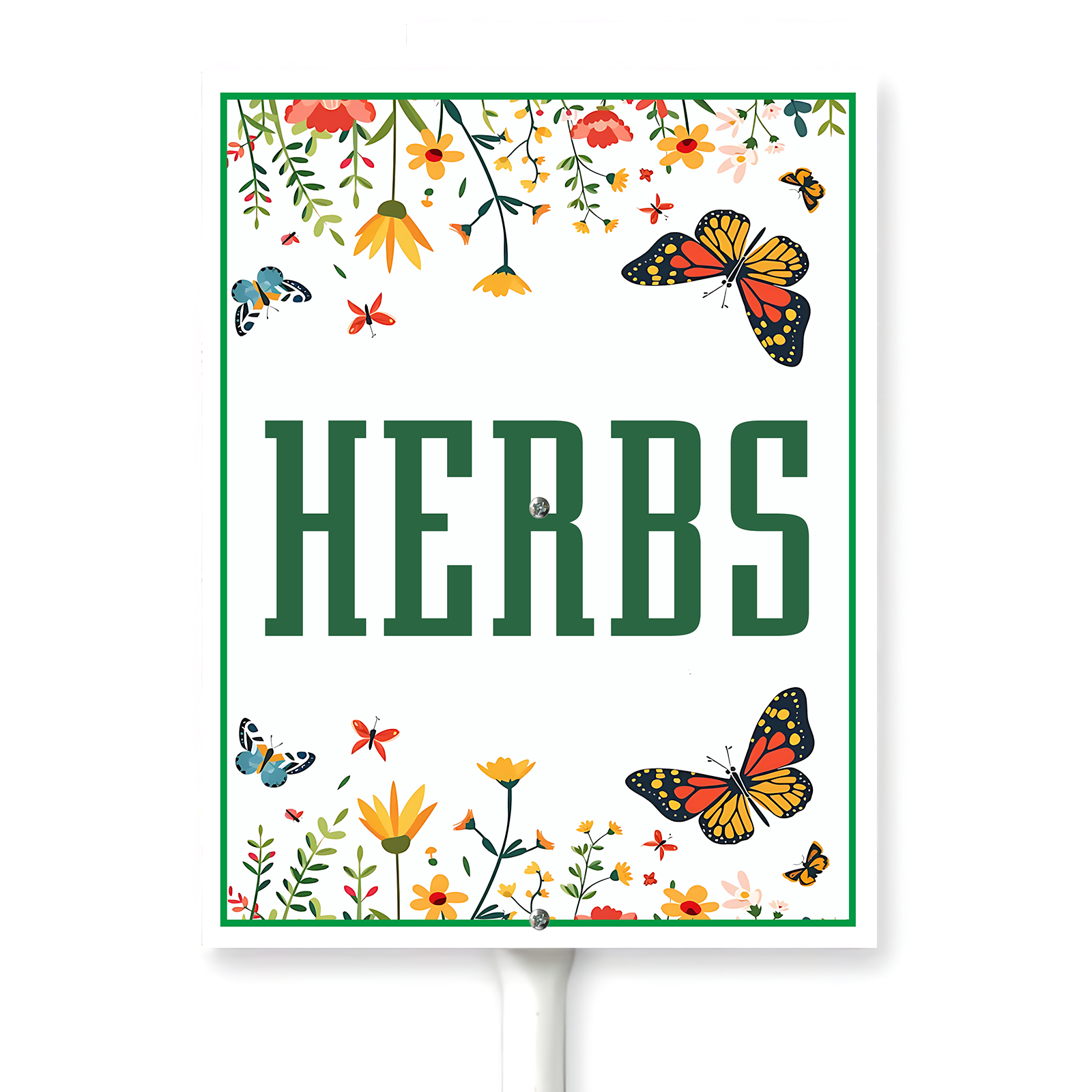 Kurmntregon Garden Sign With Stake Herbs Yard Sign 6x4.6inch Plant ...